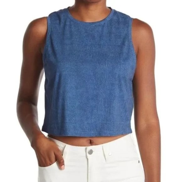 Alice + Olivia | Tops | Alice Olivia Reggie Muscle Crop Top Denim Blue ...